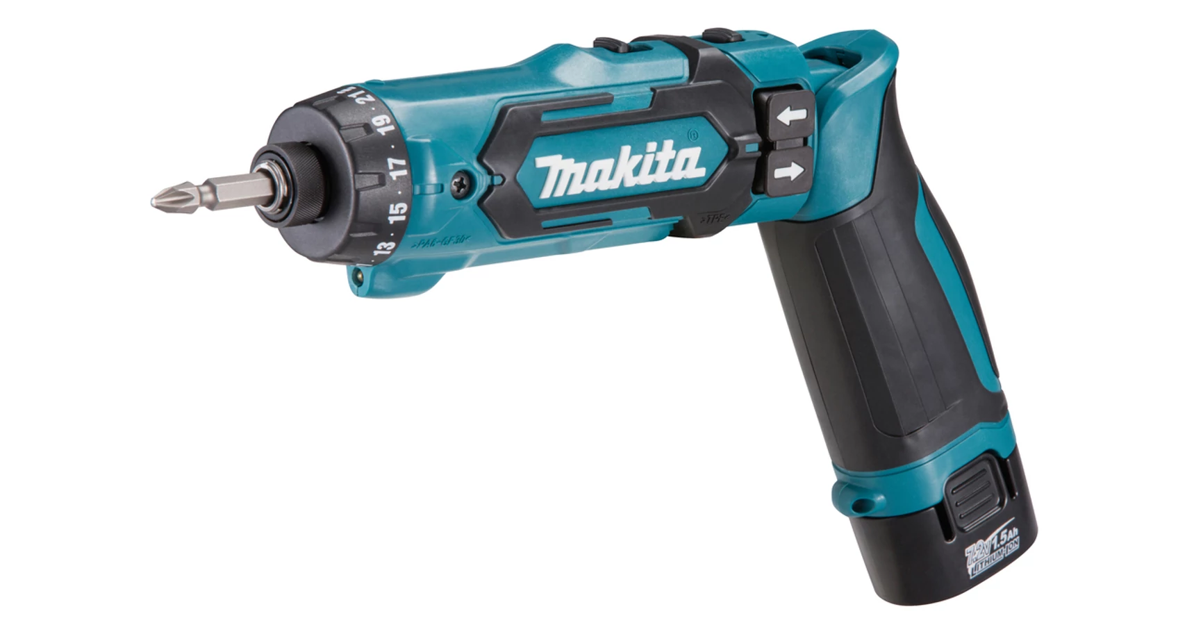 Makita DF012DSE akkus csavarbehajtó, 7.2V Li-Ion, 5.6Nm, 2x1.5Ah